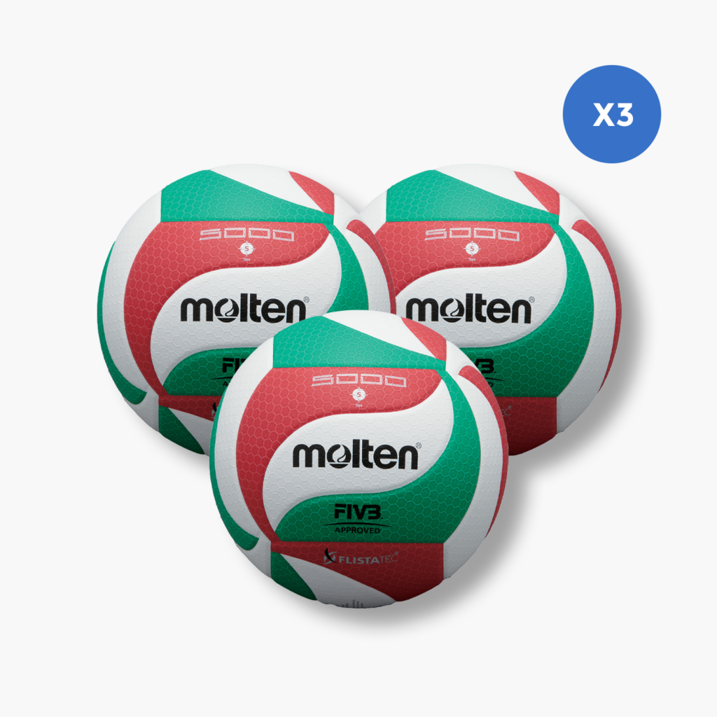 Lot de 3 ballons de volley Molten V5M5000 – Origine Sport