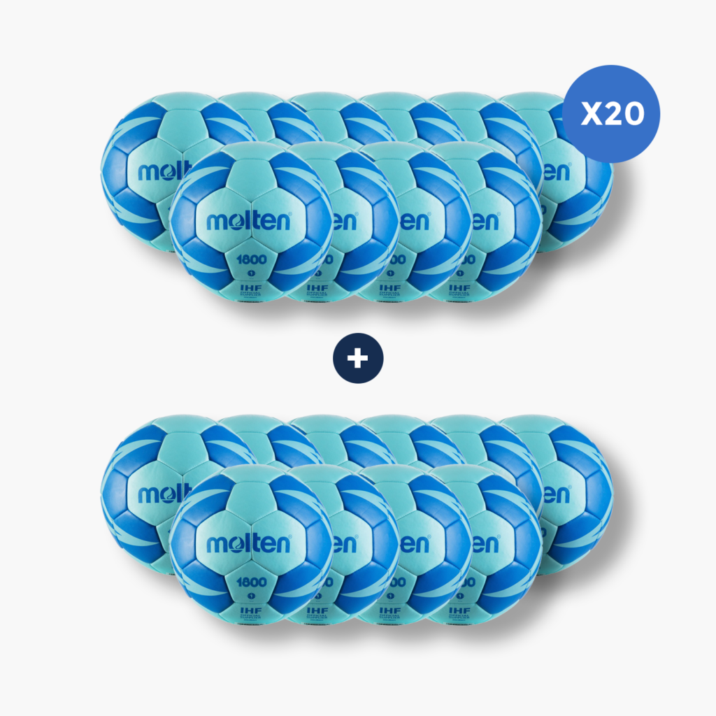 Lot de 20 ballons de handball Molten HX1800 T1 ciel – Origine Sport