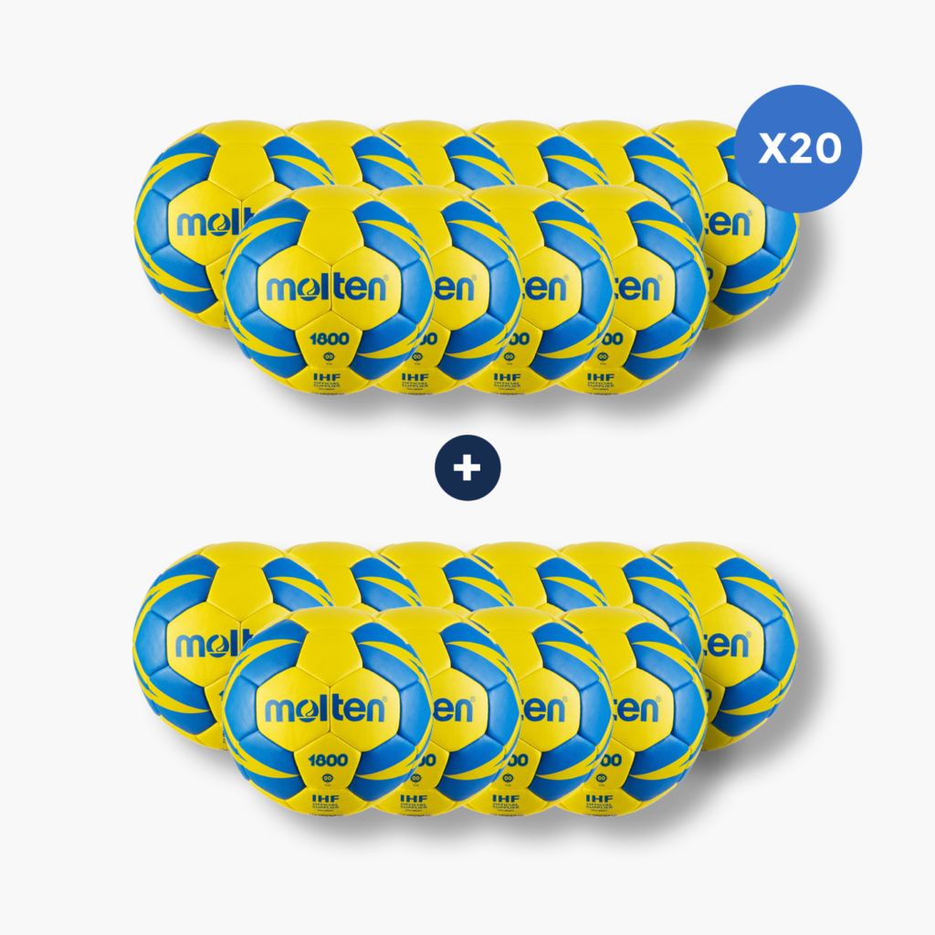 Lot de 20 ballons de handball Molten HX1800 T00 jaune – Origine Sport