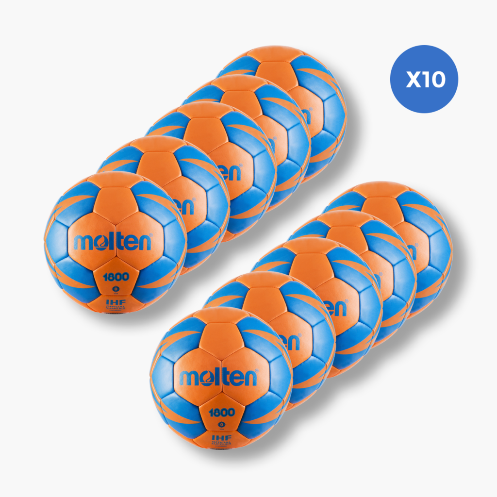 Lot de 10 ballons de handball Molten HX1800 T0 orange – Origine Sport